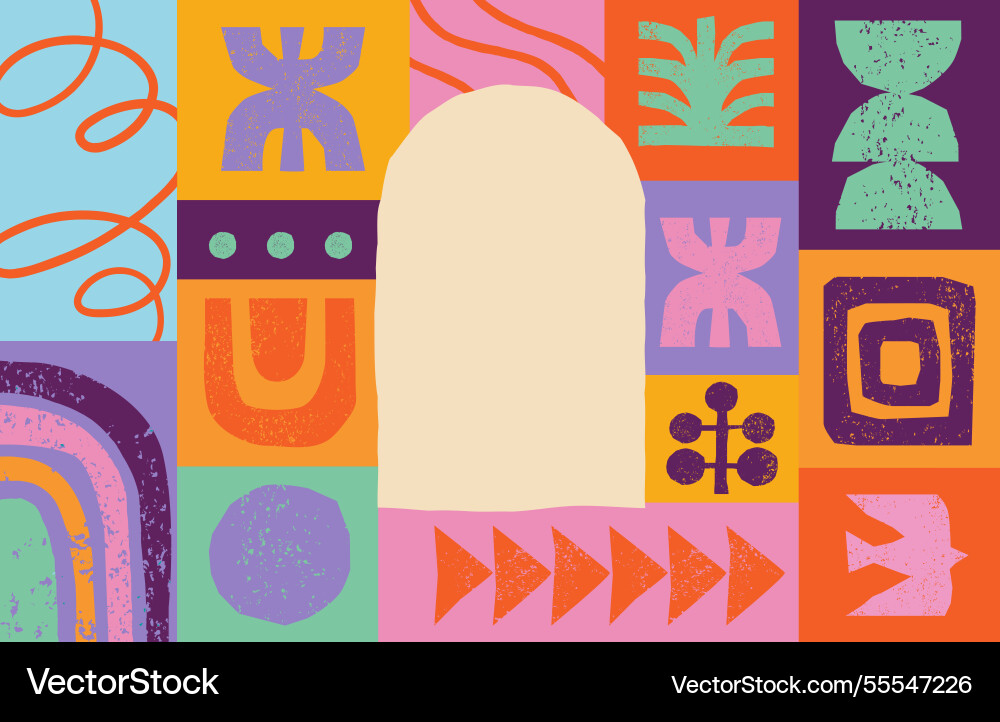 Abstract textured hand drawn design africa Vector Image