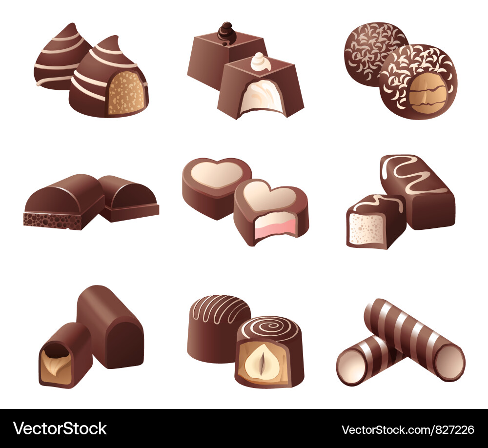 Assorted Chocolate Truffles Royalty Free Vector Image