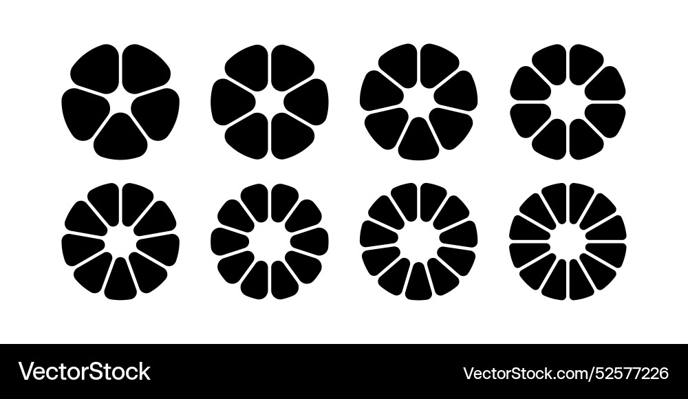 Circle division infographic icon set pie chart Vector Image