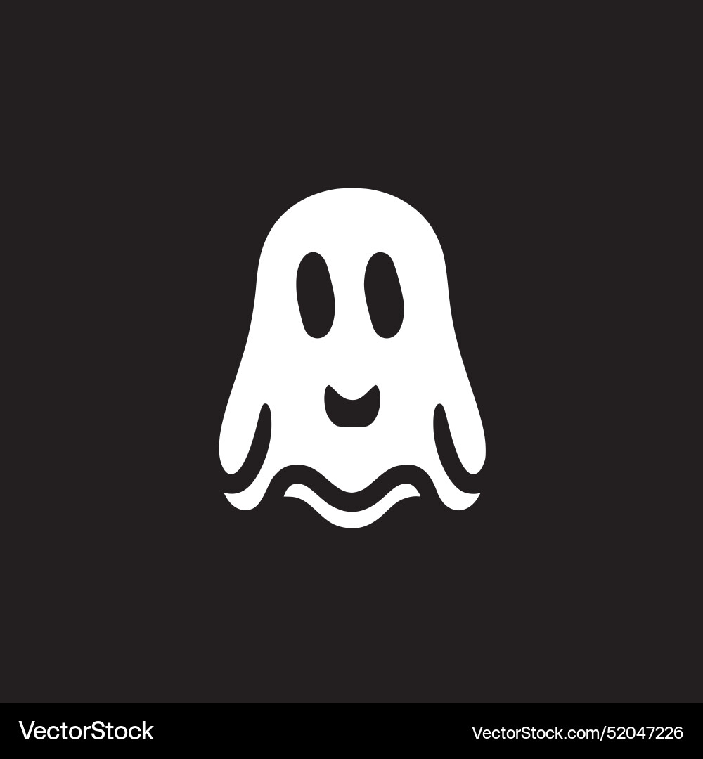 Ghost - minimalist and flat logo Royalty Free Vector Image
