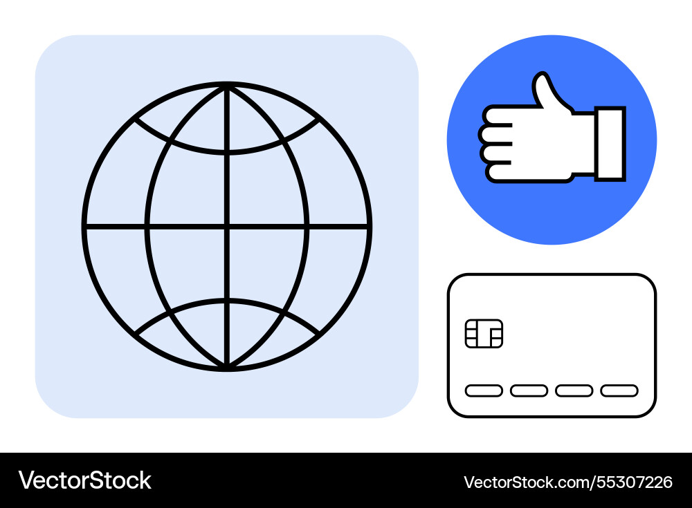 Globale Vernetzung und digitale Genehmigung Vektorbild