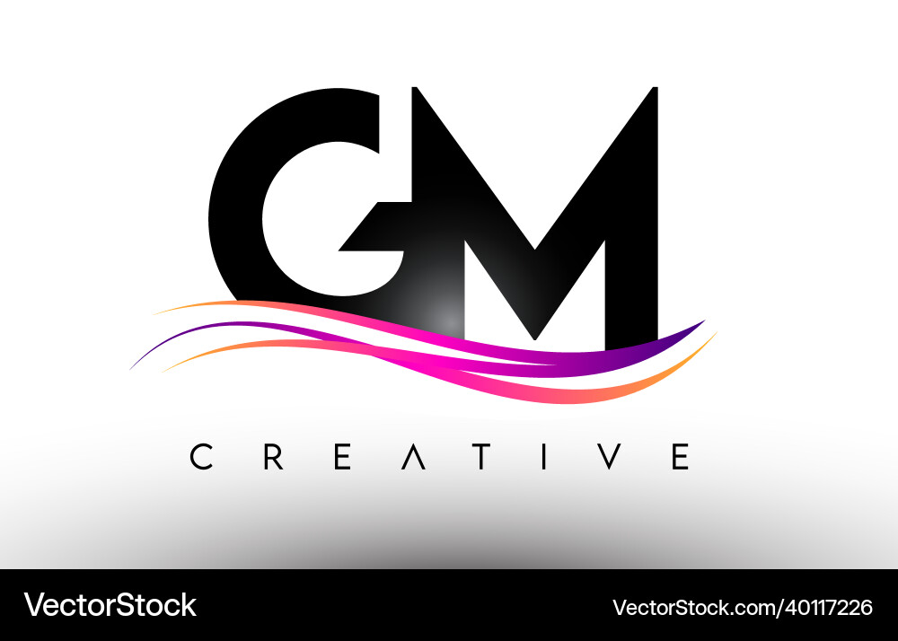 Gm logo letter design icon letters Royalty Free Vector Image