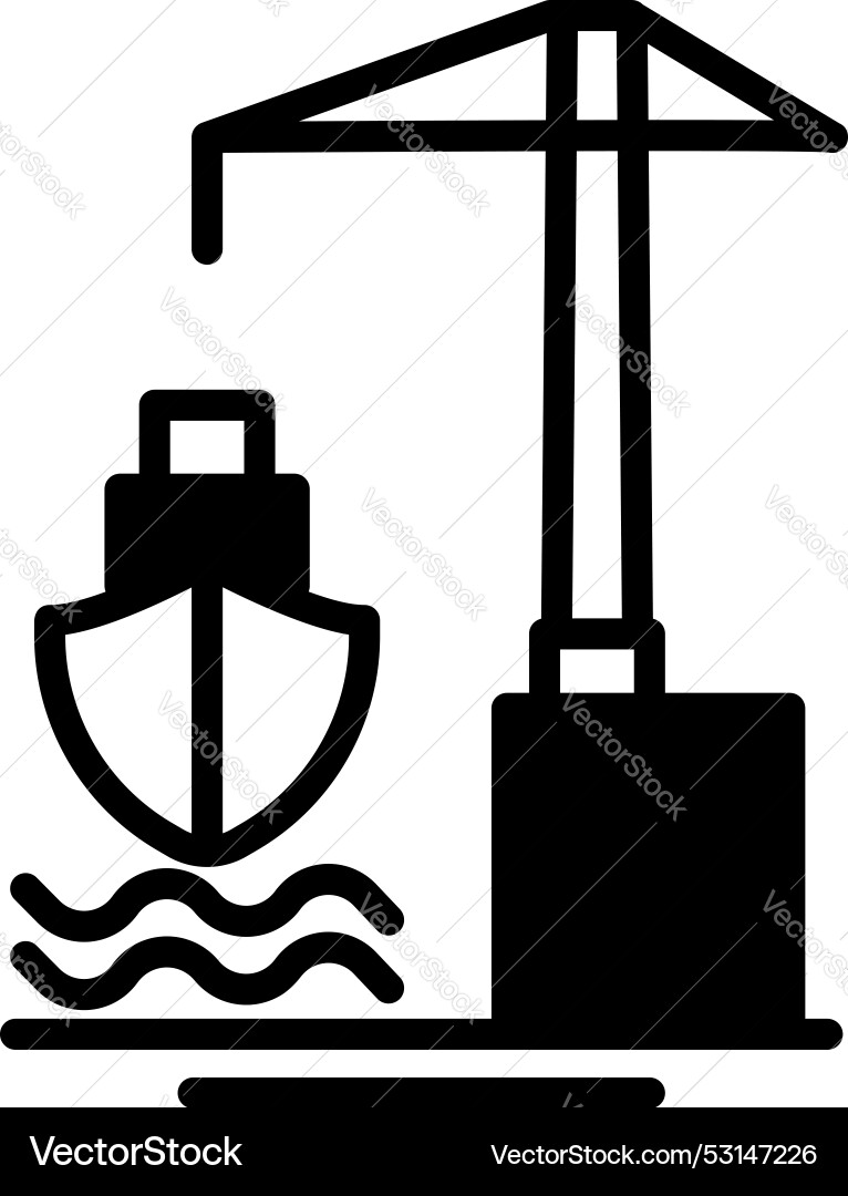 Icon building harbor symbols editable file Vector Image