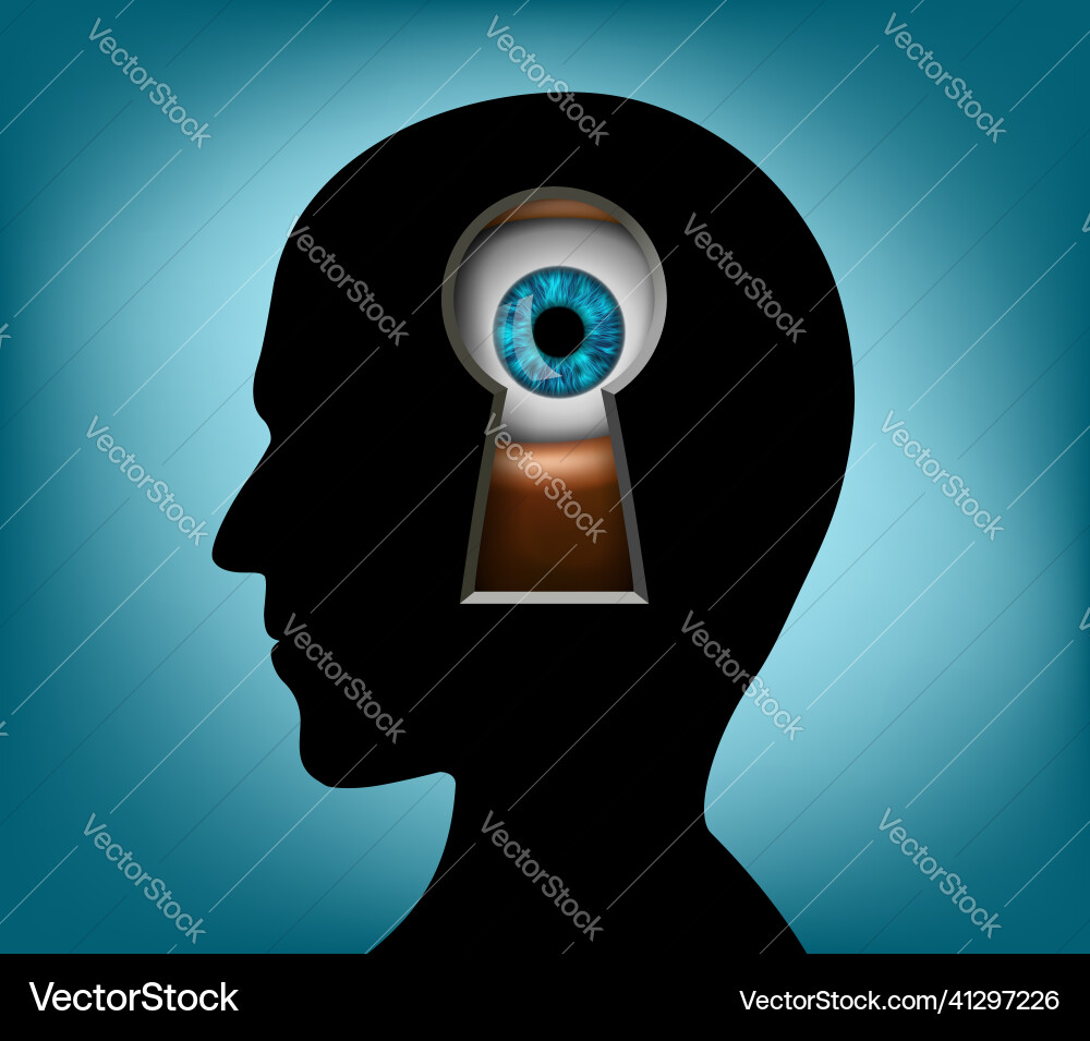 Keyhole with a human eye Royalty Free Vector Image