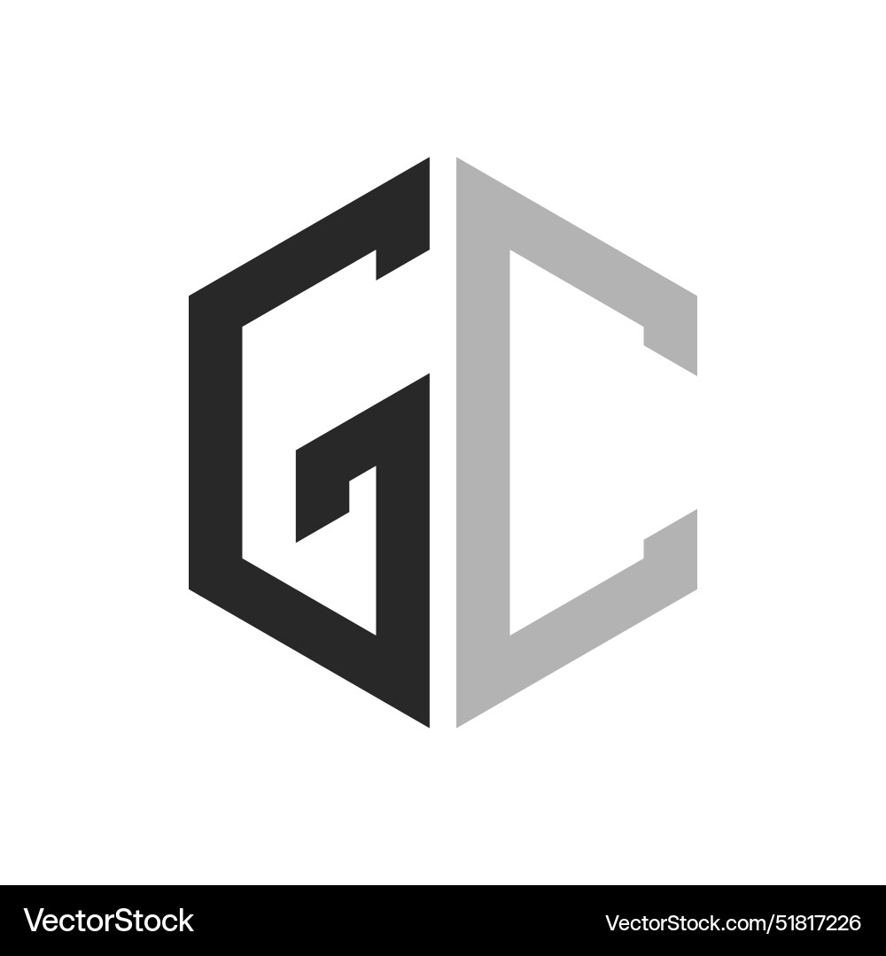 Modern unique hexagon letter gc logo design Vector Image