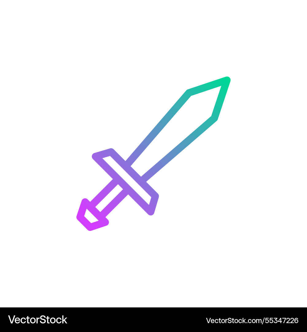 Sword outline icon with gradient coloring Vector Image