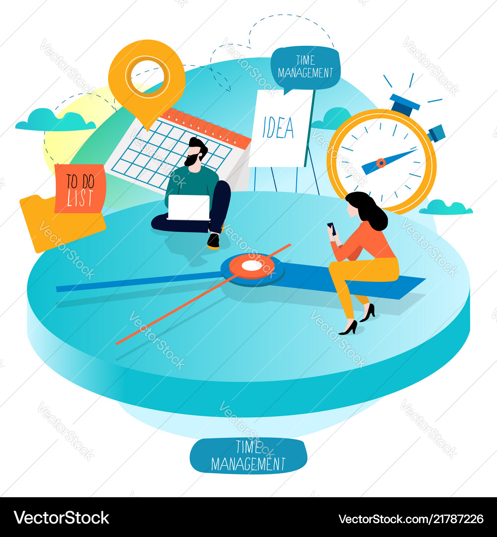 Time management planning events Royalty Free Vector Image