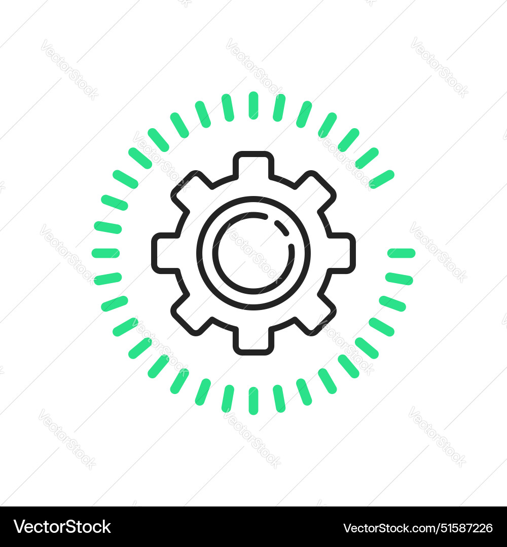 Update or upgrade icon with thin line gear or cog Vector Image