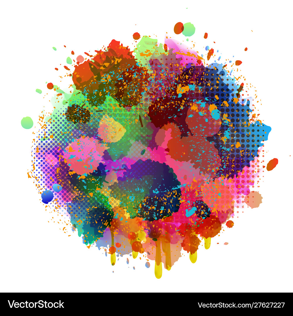 Abstract splatter color background Royalty Free Vector Image