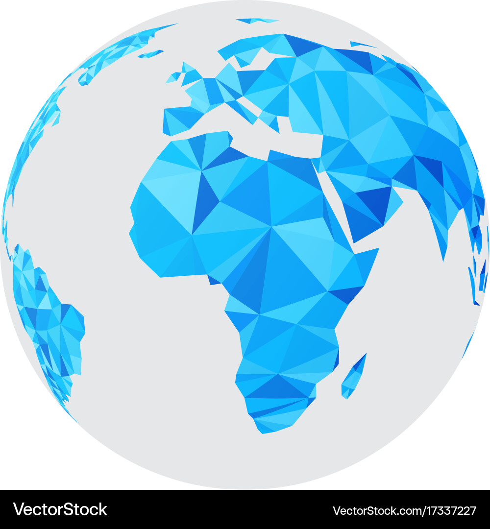 Blue Geometric Globe Mosaic Royalty Free Vector Image