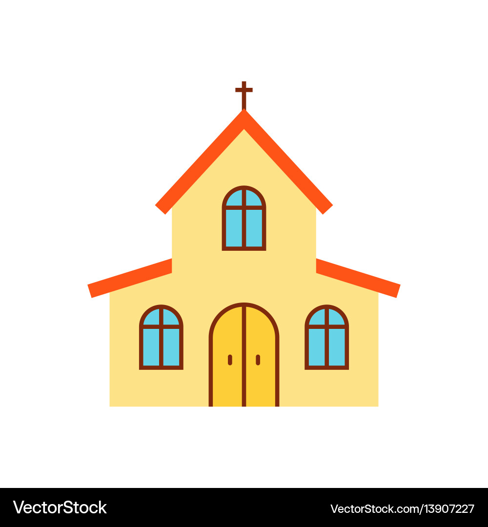 Church flat icon Royalty Free Vector Image - VectorStock