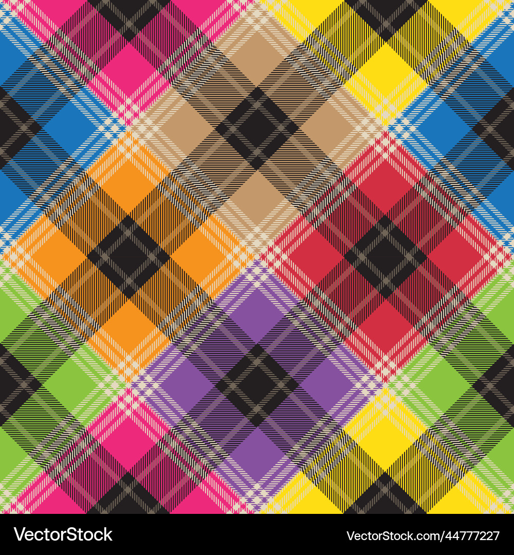 Colorful argyle tartan plaid pattern Royalty Free Vector