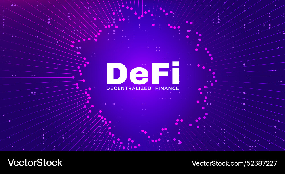 Defi decentralized finance banner Royalty Free Vector Image
