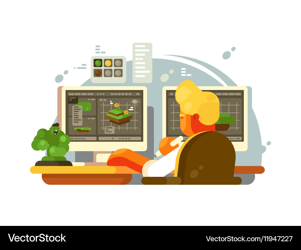 Designer 3d modeling Royalty Free Vector Image