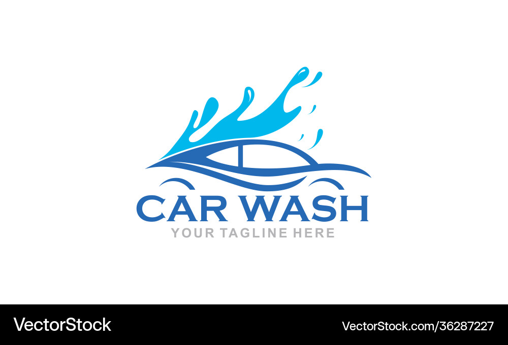 Flat car wash logo background best Royalty Free Vector Image