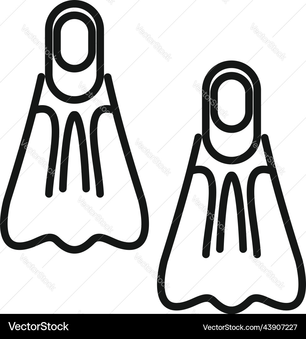 Flippers icon outline pool cleaning Royalty Free Vector