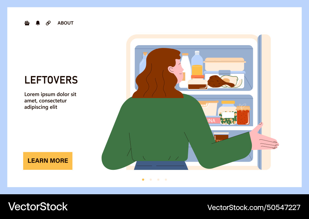 Leftovers management organized fridge food Vector Image