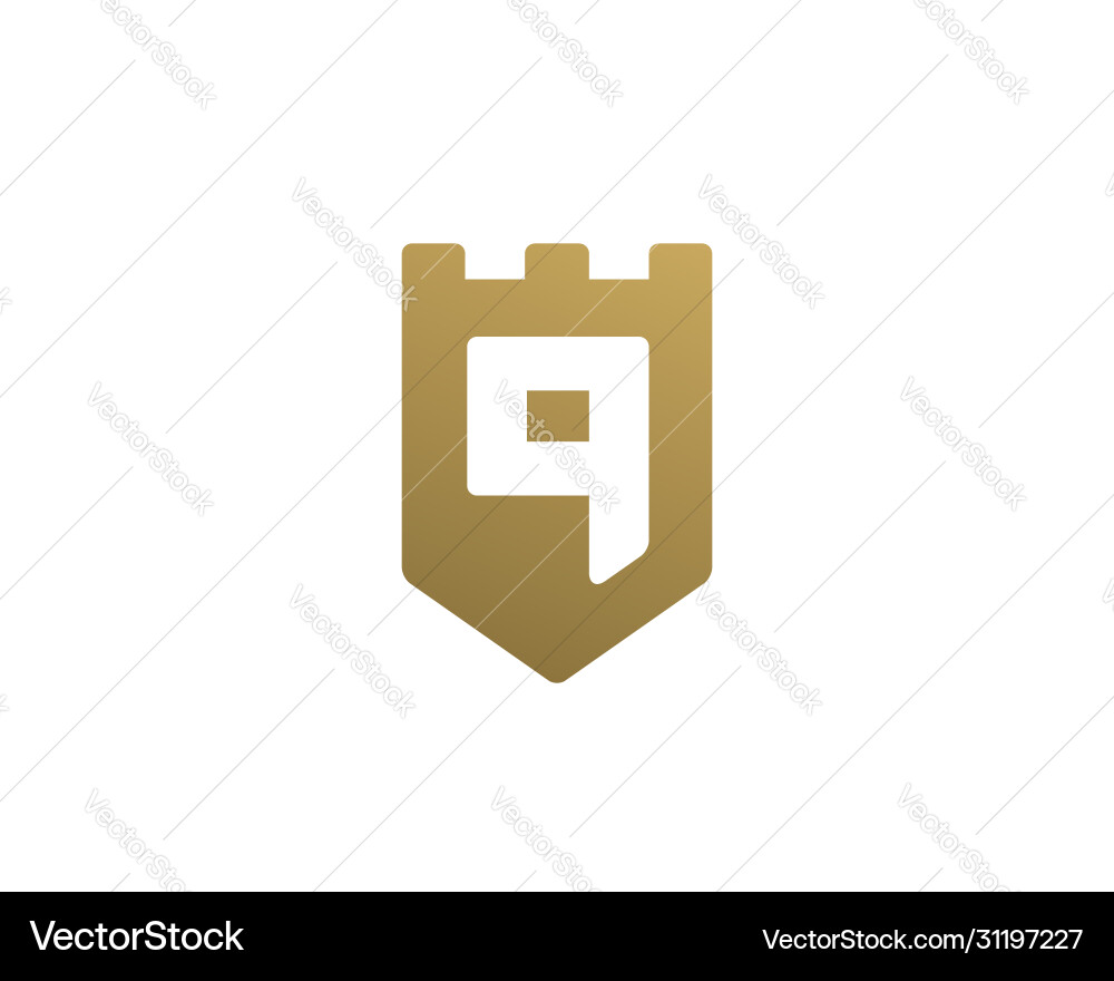 Letter q or number 9 shield logo icon design Vector Image