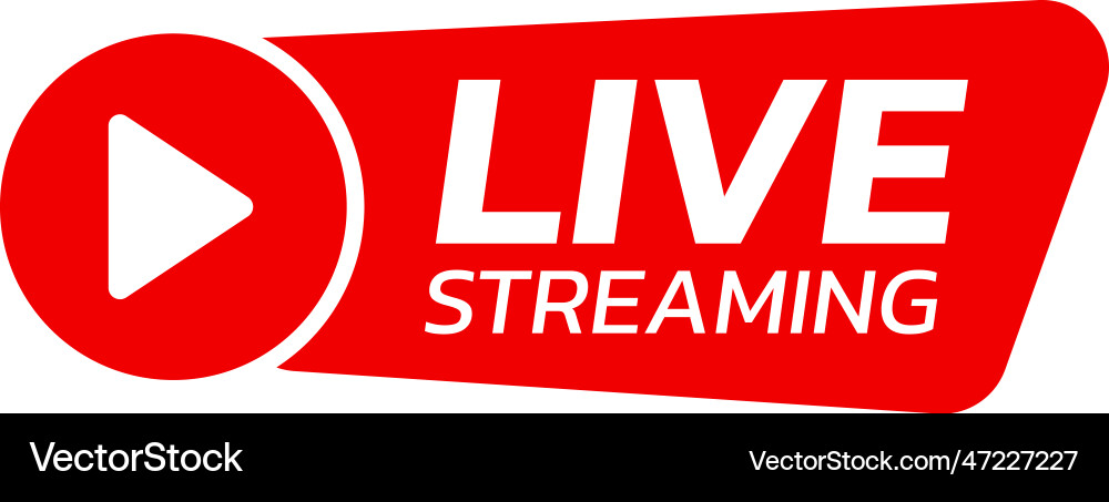 Live stream icon or button online broadcast logo Vector Image