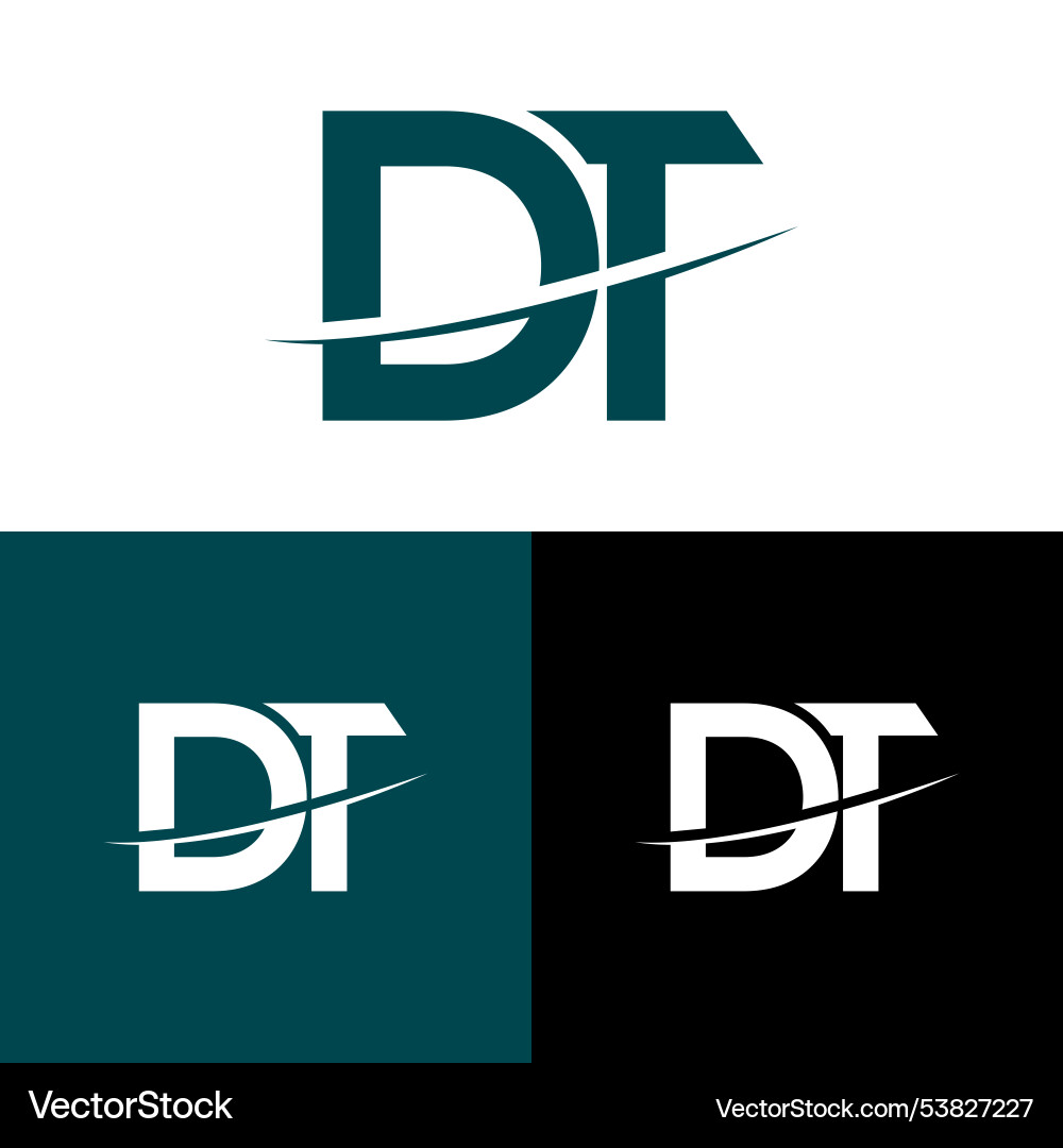 Minimalist initial lettermark td brand logo Vector Image