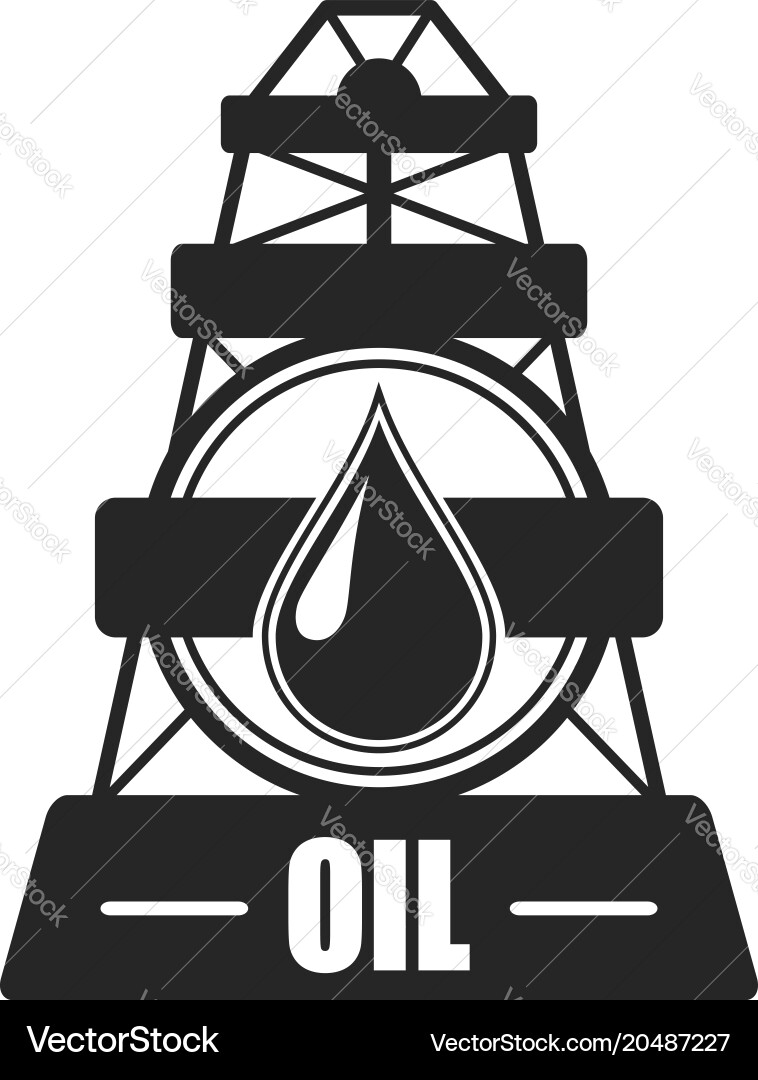 Oil drilling company symbol Royalty Free Vector Image