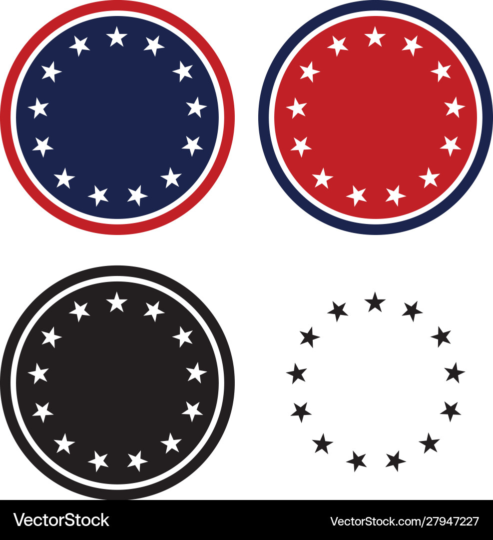 Thirteen Stars Circle Emblem Royalty Free Vector Image