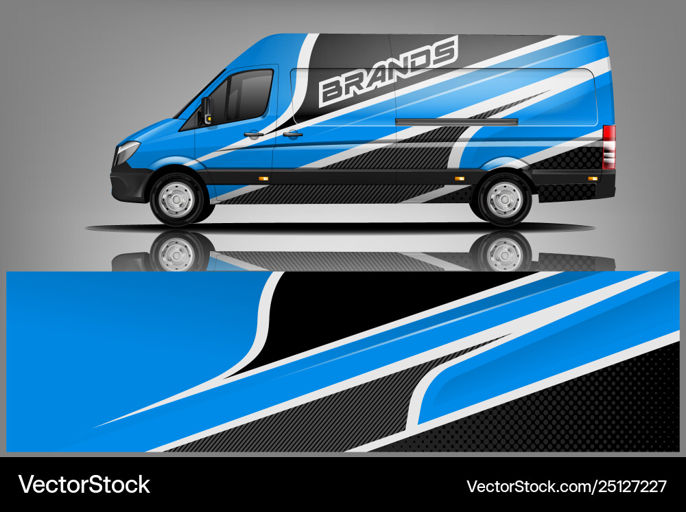 Van car wrap design for company Royalty Free Vector Image