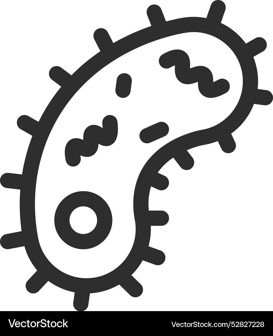 Bacteria line icon pathogen cell germ symbol Vector Image