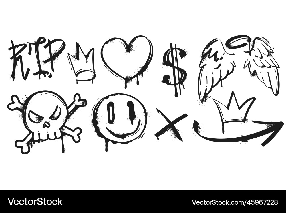 Black Paint Graffiti with Splatter Royalty Free Vector Image
