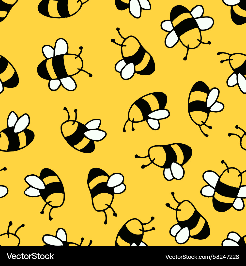 Bunch of bee seamless pattern design Royalty Free Vector