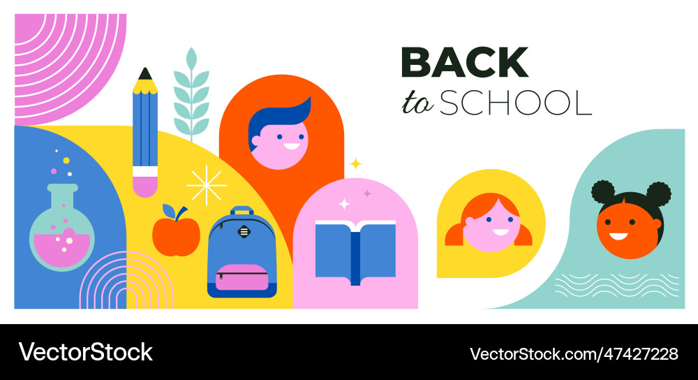 Colorful Back to School Concept Royalty Free Vector Image