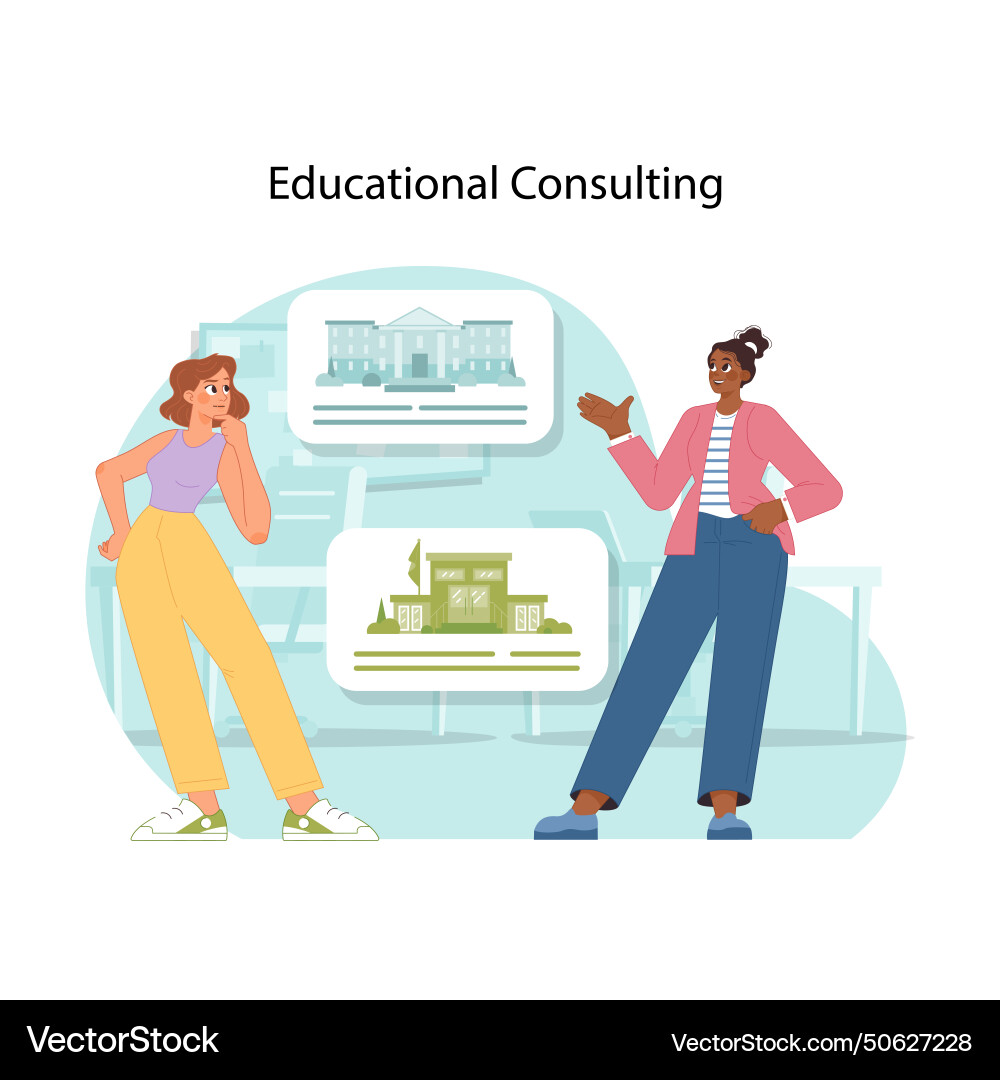 Consultation in education flat Royalty Free Vector Image