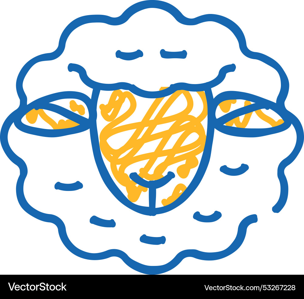 Dolly sheep clone icon doodle Royalty Free Vector Image