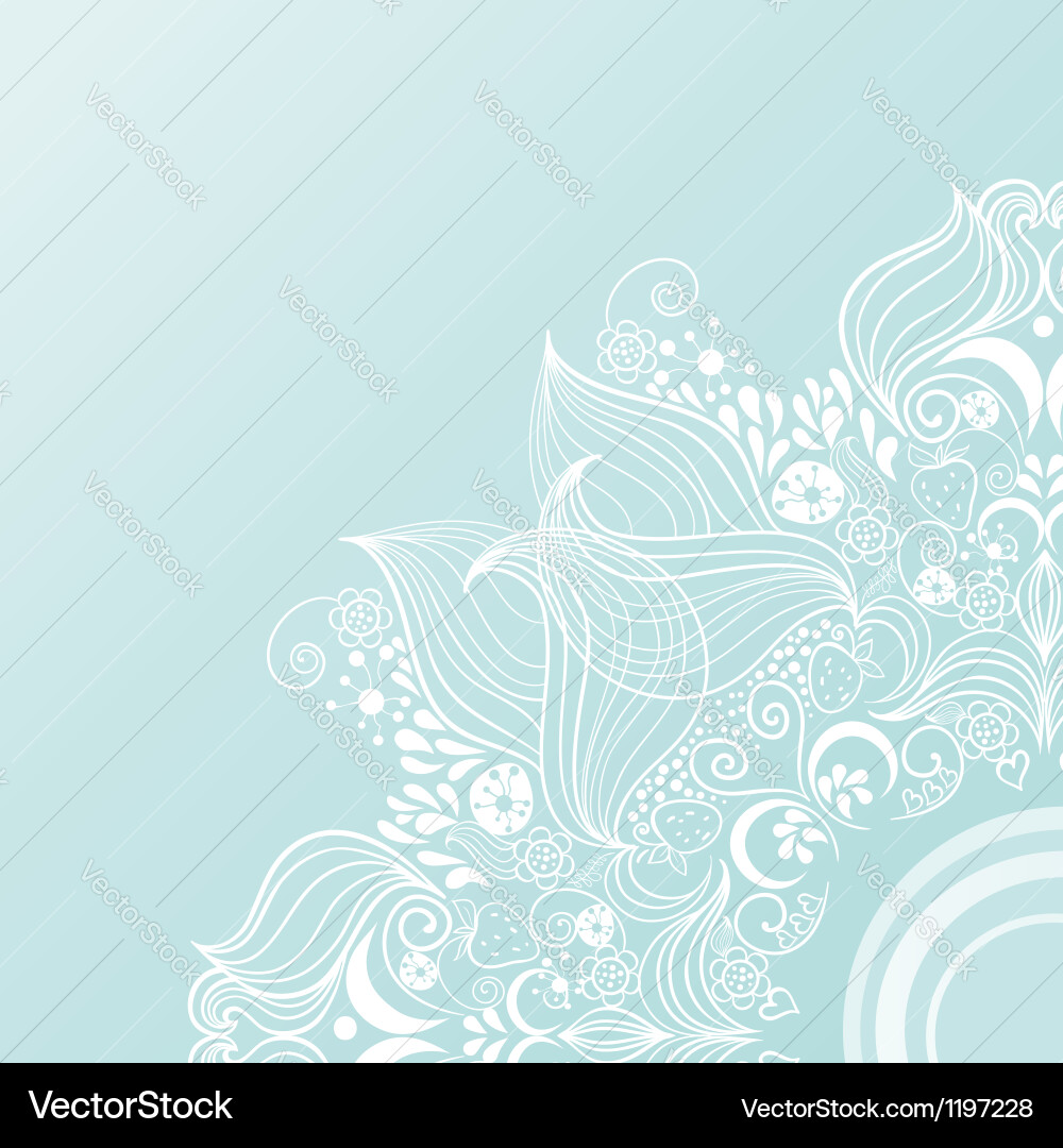 Elegant Lace Corners - Blue Background Royalty Free Vector