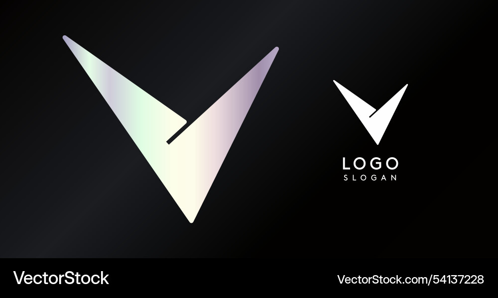 Geometric triangular v letter abstract dynamic Vector Image