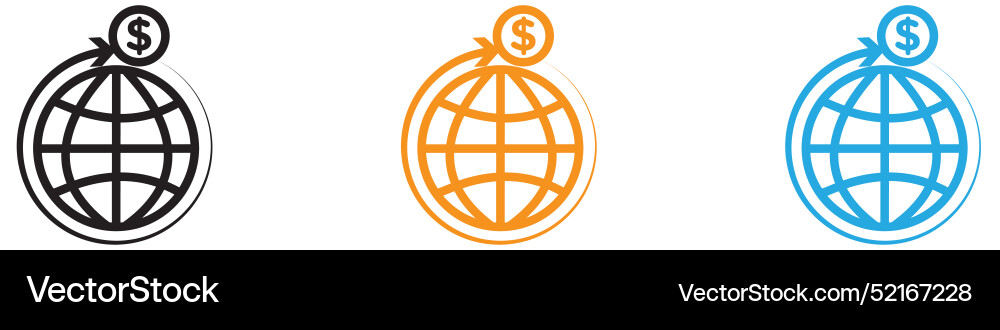 International money transfer icon logo set Vector Image