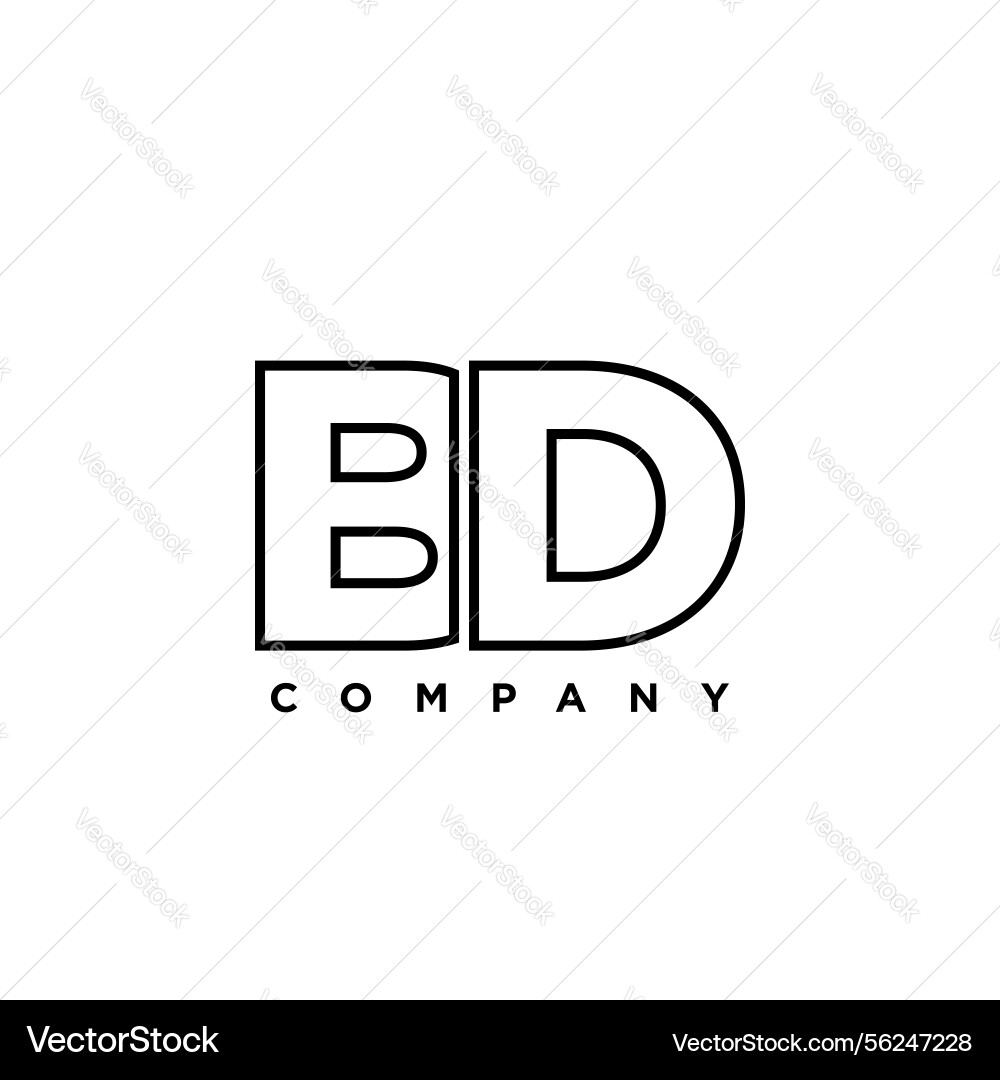 Letter b and d bd logo design template minimal Vector Image