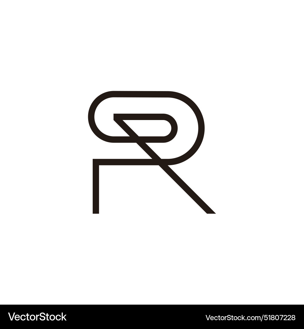 Letter r paper clip simple geometric logo Vector Image