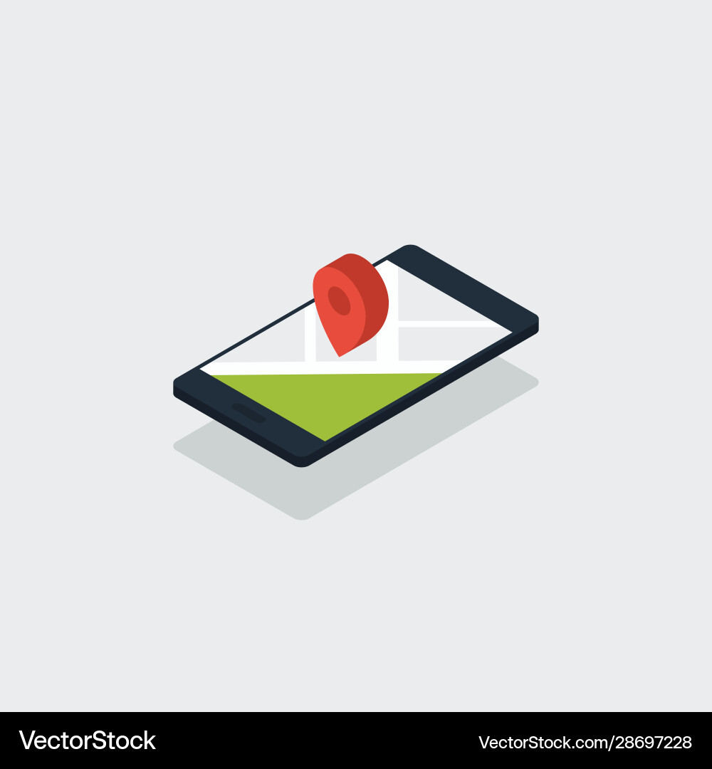 Mobile smartphone navigation map isometric flat Vector Image