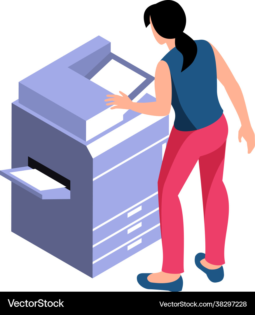 Printer isometric icon Royalty Free Vector Image