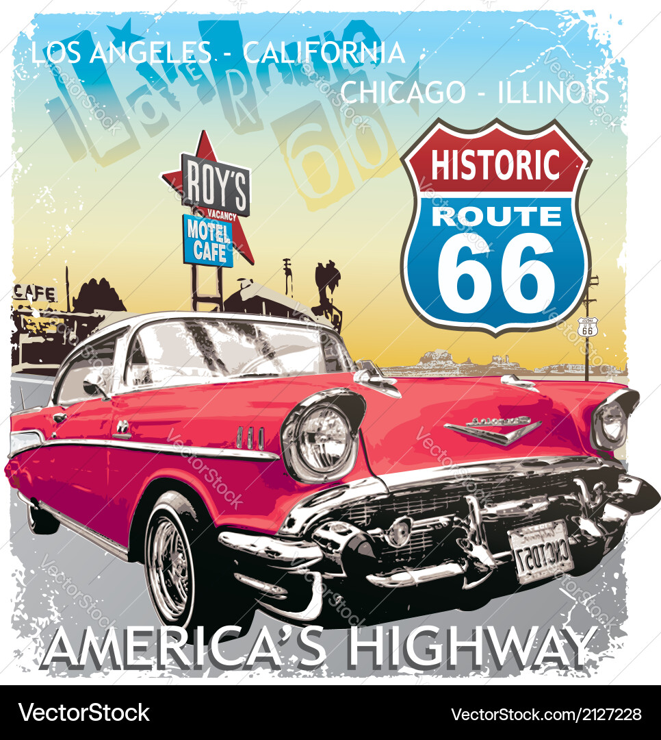 Route 66 Poster Vector Images (20)
