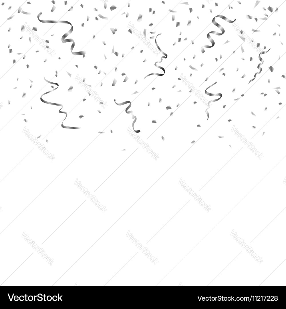 Silver confetti background Royalty Free Vector Image