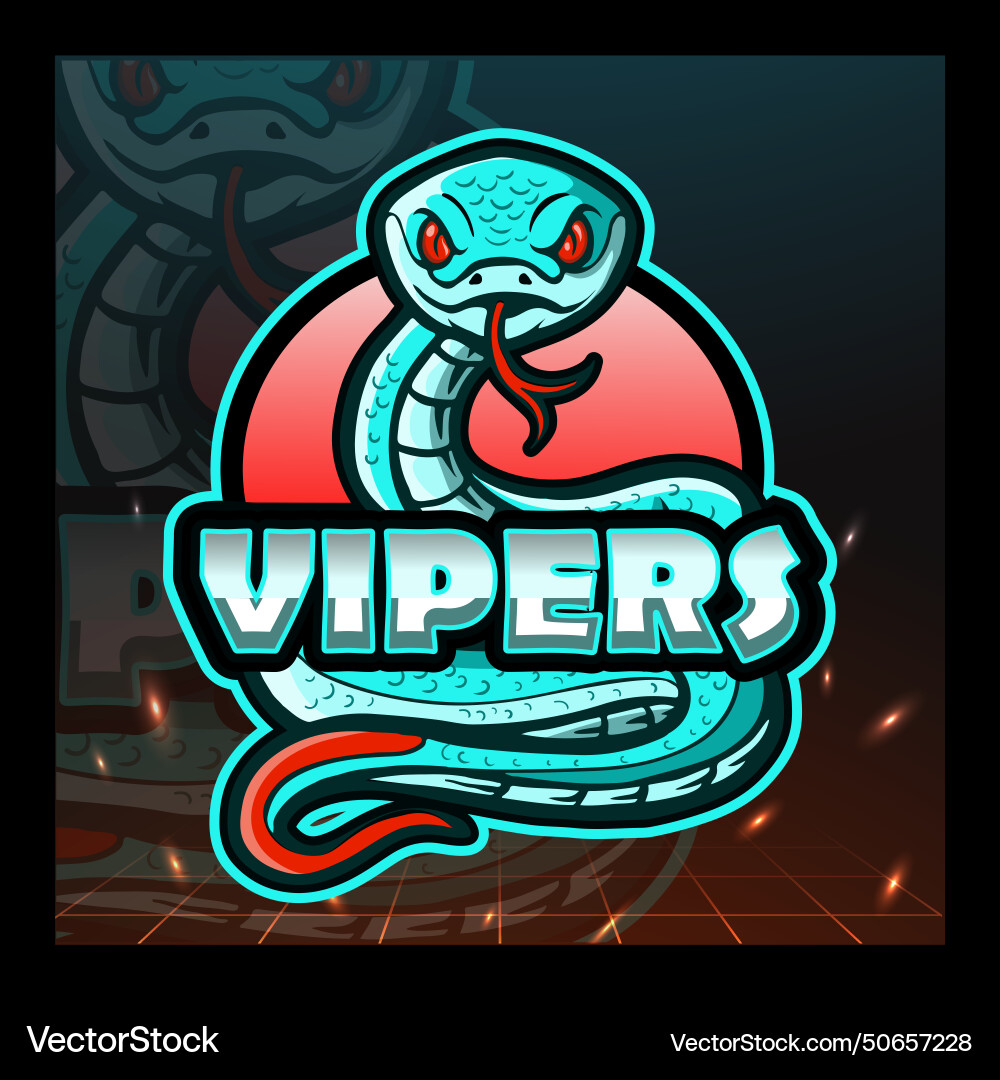 Viper snake mascot esport logo design Royalty Free Vector