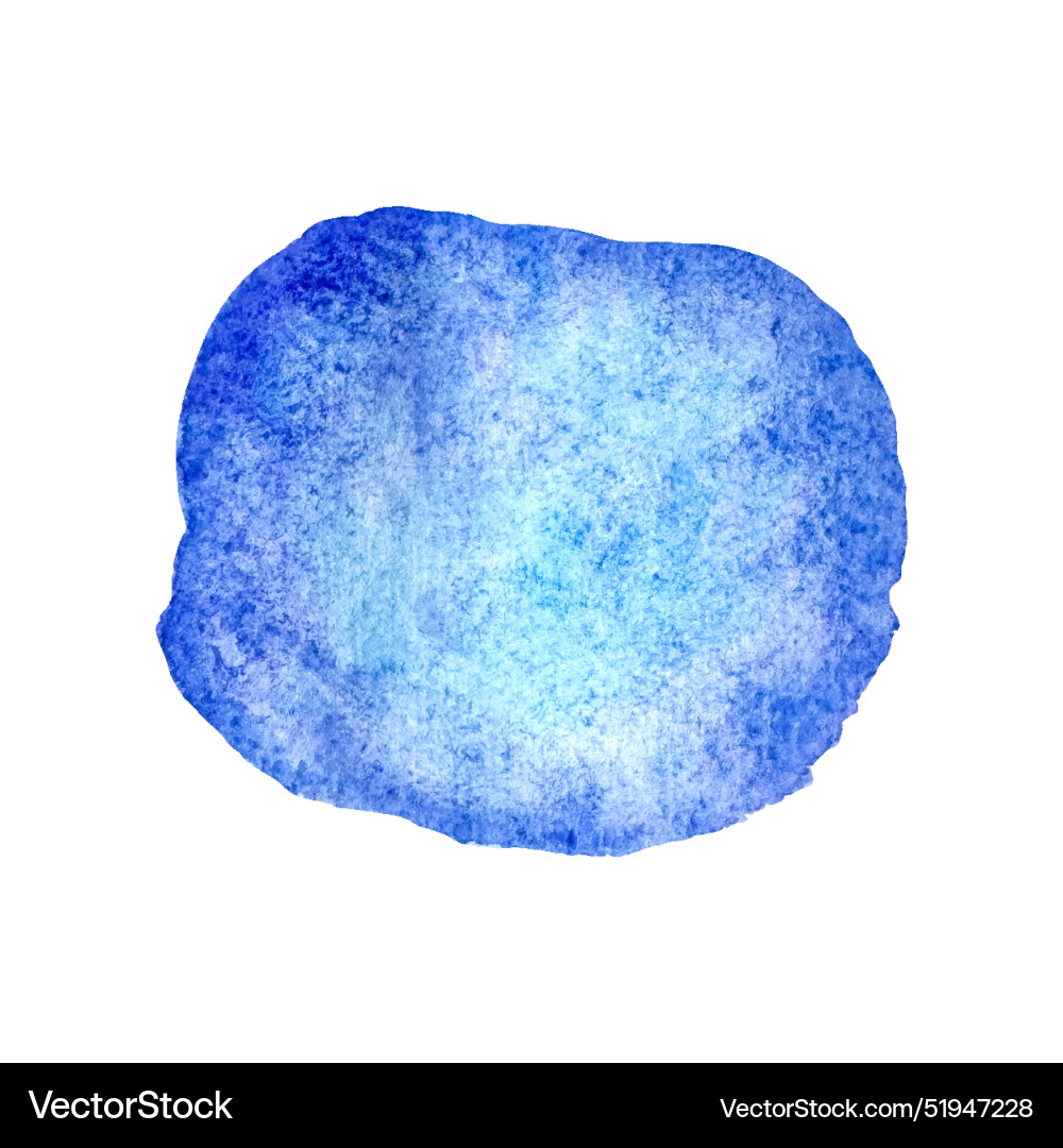 Watercolor circle blue brush stroke cut out from Vector Image