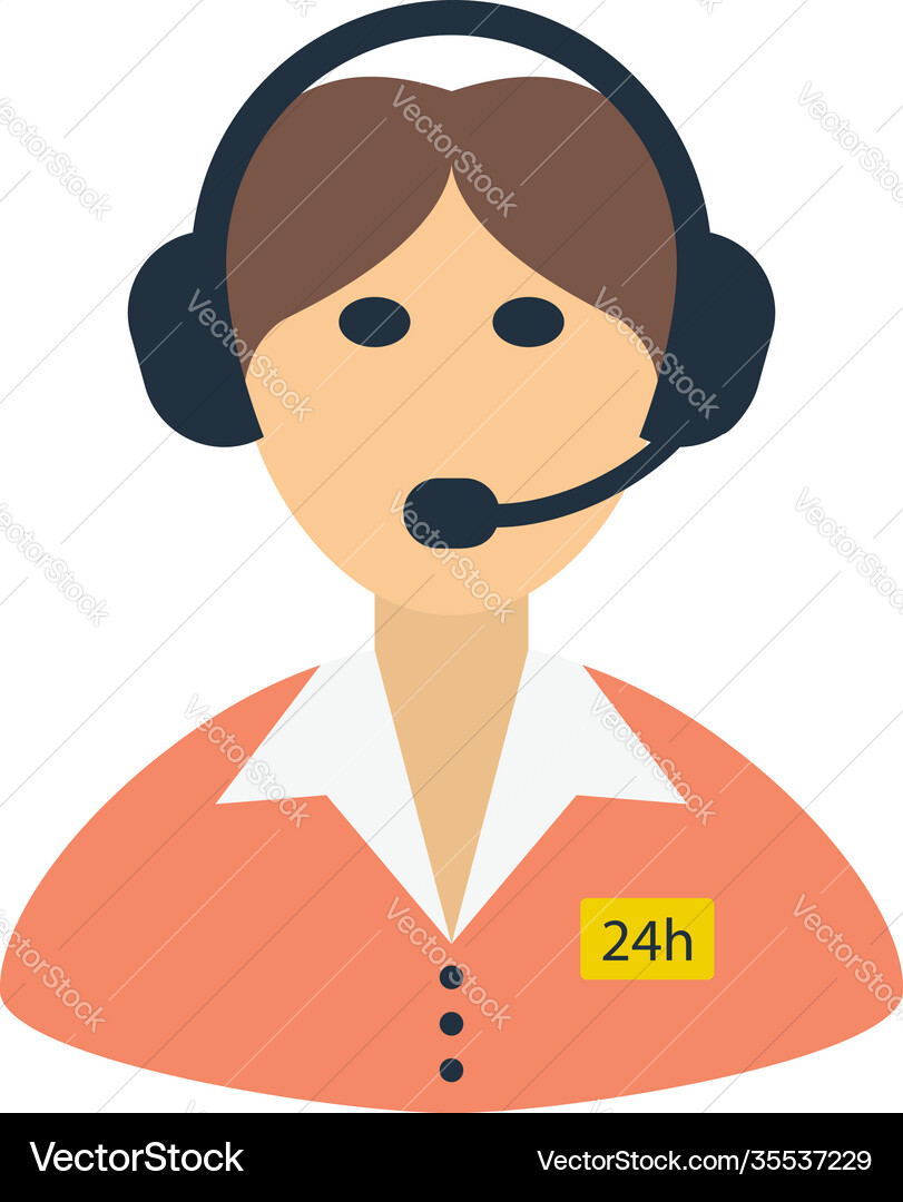 24 hour operator icon Royalty Free Vector Image
