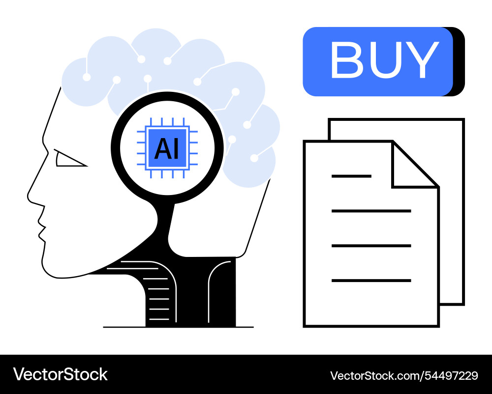 Ai-powered decision-making process in purchasing Vector Image