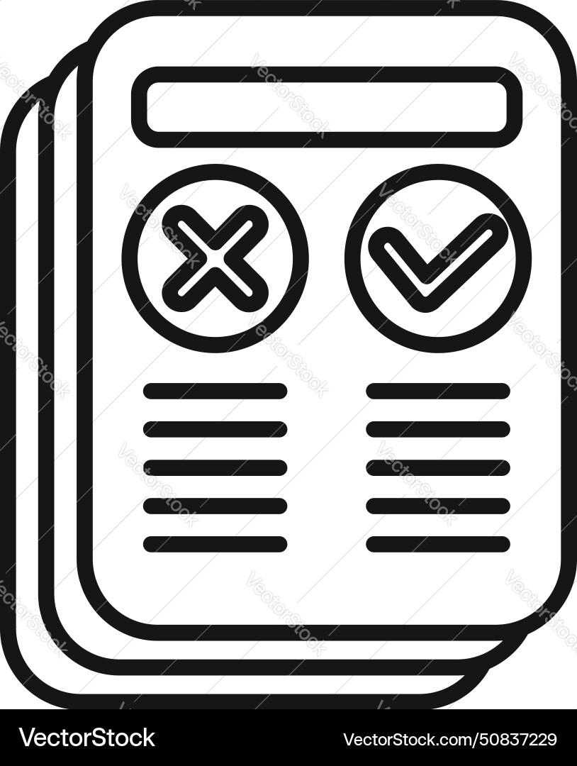 Approved or not review icon outline Royalty Free Vector