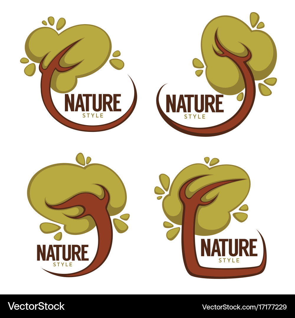 Collection of cartoon tree frames for your eco Vector Image