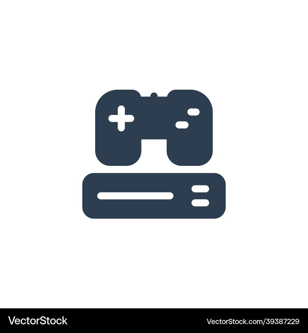Console and joystick gaming solid flat icon Vector Image