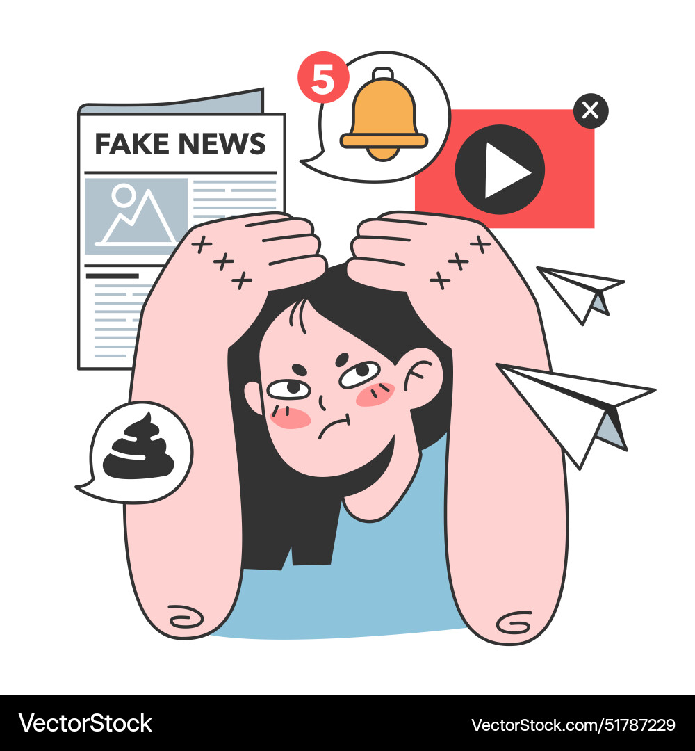 Fake news manipulation and control over people Vector Image
